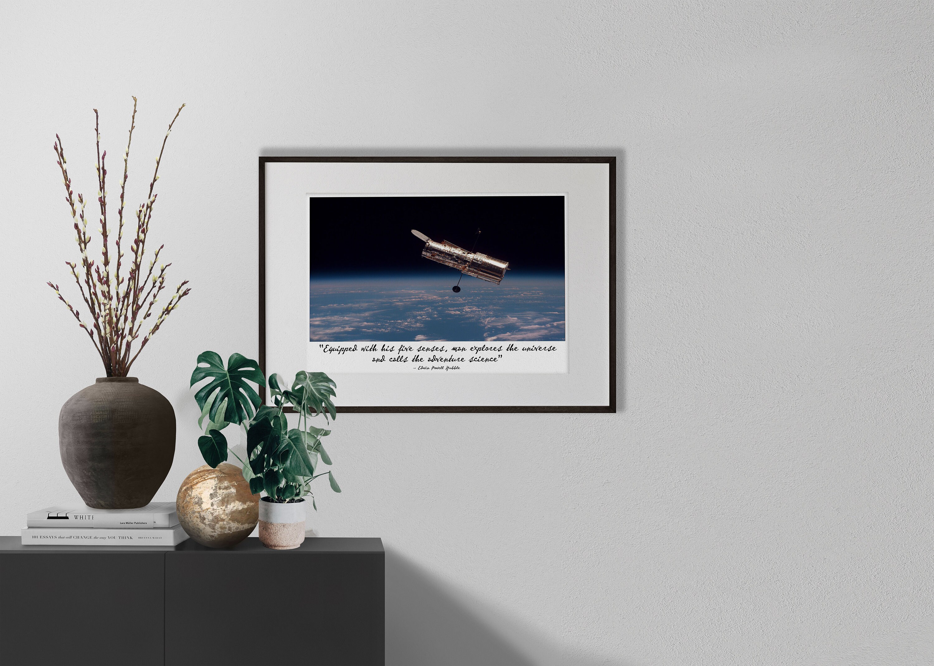 Hubble Telescope Space Poster and Quote by Edwin Hubble - Etsy