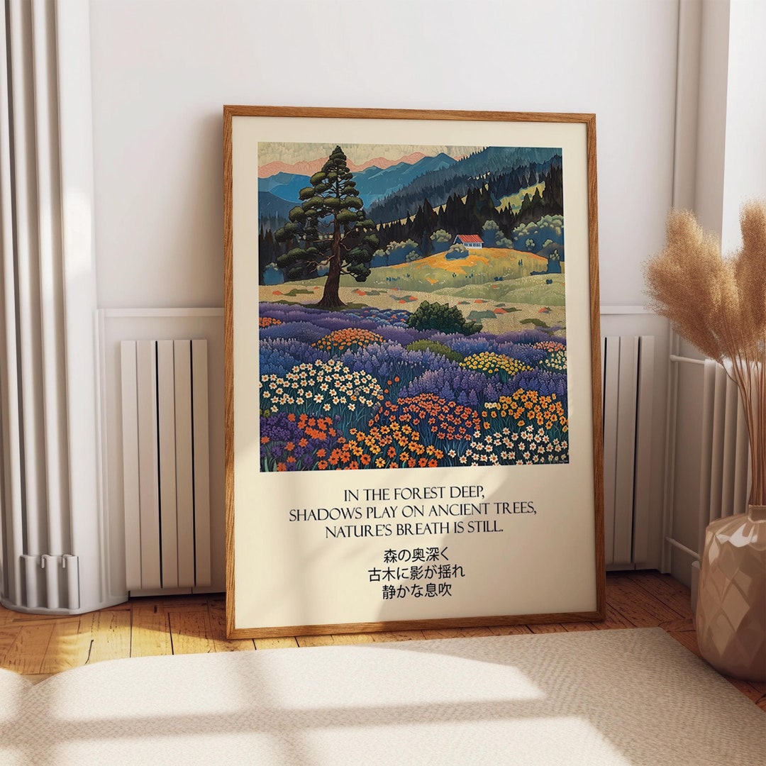 Forest Landscape Poster - Wilderness Art Rustic Home Decor - Mountain ...