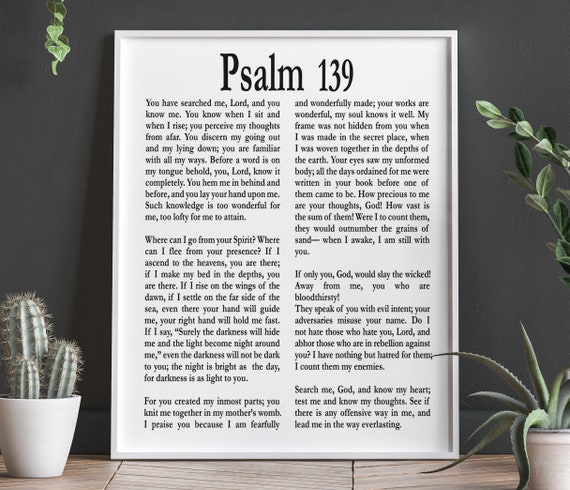 Psalm 139 Print Psalm Gift Biblical Wall Art - Etsy