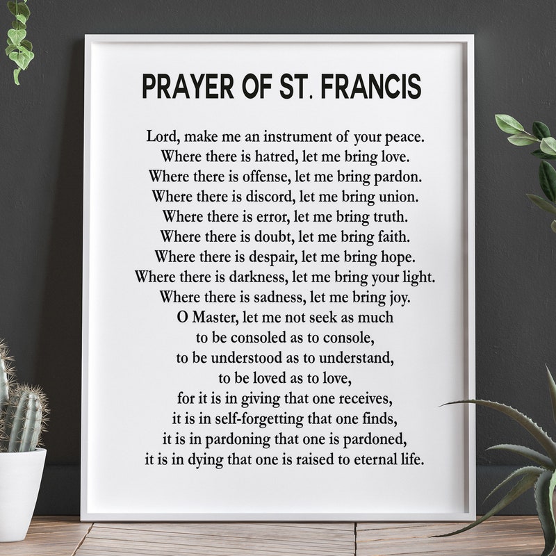 Prayer of St Francis - Etsy