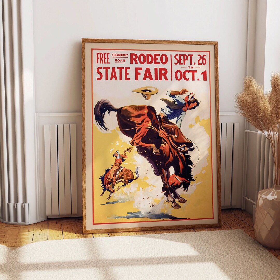 Rodeo Poster for Cowboy Wall Art and Western Decor Large Rodeo Poster ...