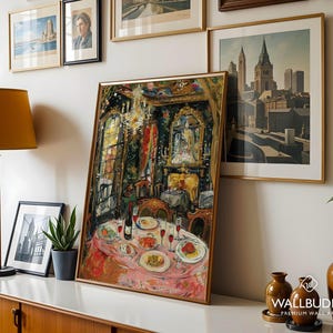 Fine Dining Artwork Wall Decor - Dining Setting Print Opulent ...