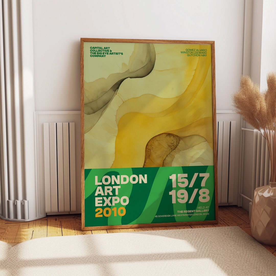 Green and Yellow Abstract Watercolor Design by Capital Art Collective ...