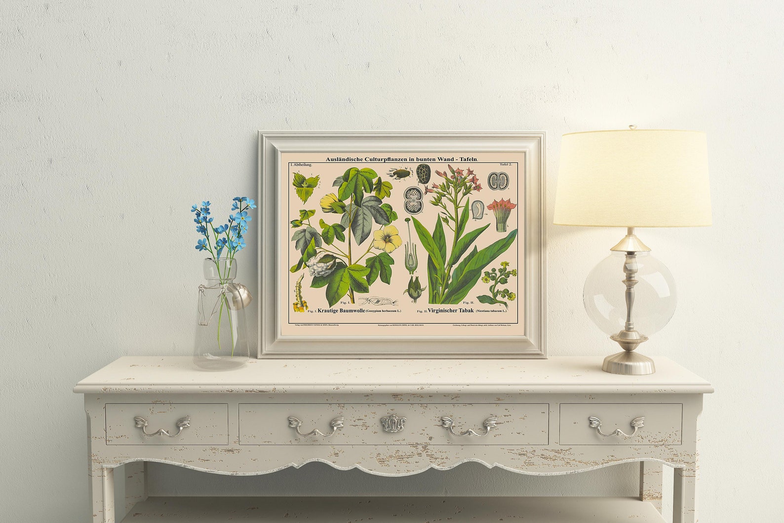 Landscape Botanical Print Cotton Botanical Plant Tobacco Plant | Etsy