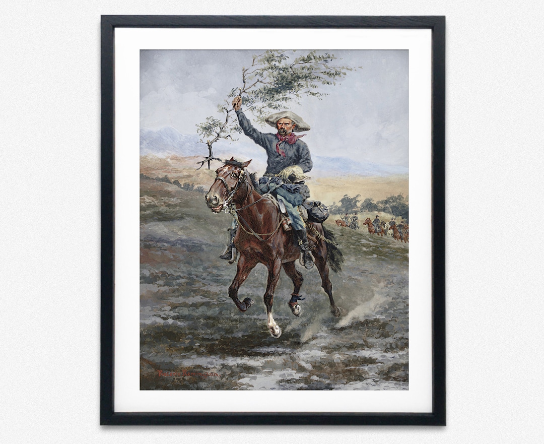 The Flag of Truce in the Land Painting by Frederic Remington - Etsy