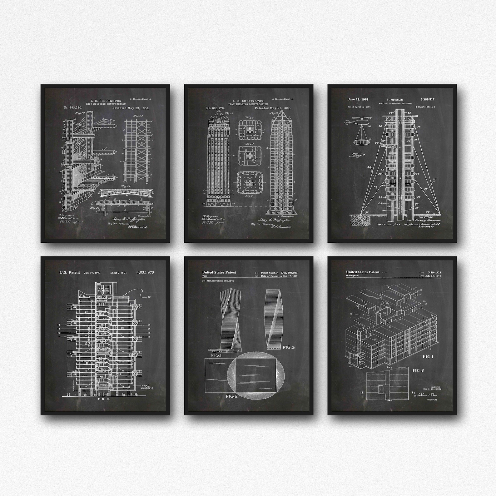 Building Design Blueprints Set of 6 Architectural Drawings - Etsy