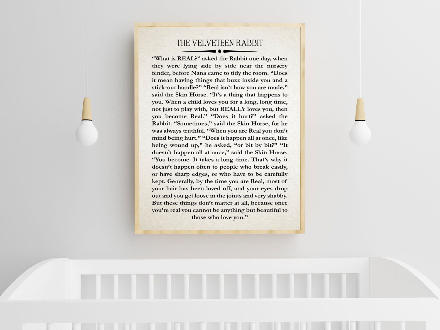 The Velveteen Rabbit Nursery Quote by Margery Williams | Etsy