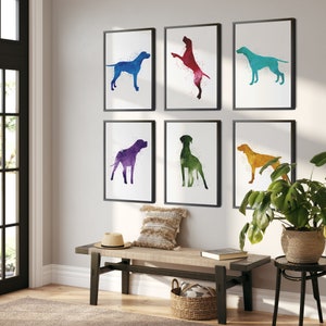German Shorthaired Pointer Wall Art Set of 6 Pointer Dog Posters for ...
