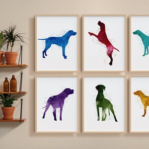 German Shorthaired Pointer Wall Art Set of 6 Pointer Dog Posters for ...