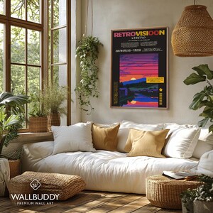 Tokyo Neo Space Evening Sky Decor – Retro Sunset Over Japanese Village ...