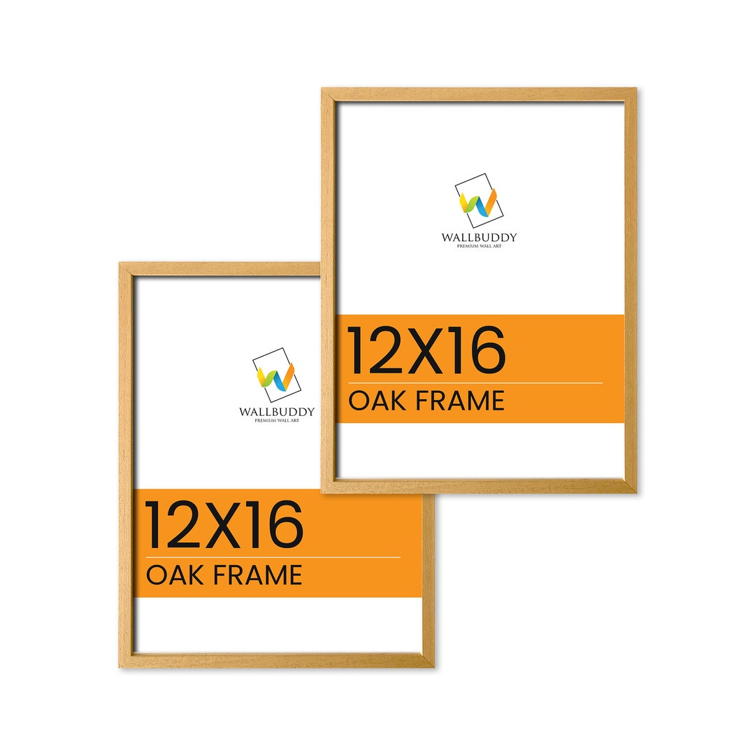 Set of 2 Thin Wooden Oak Frame 12x16 Inches Contemporary Oak Wood Thin ...