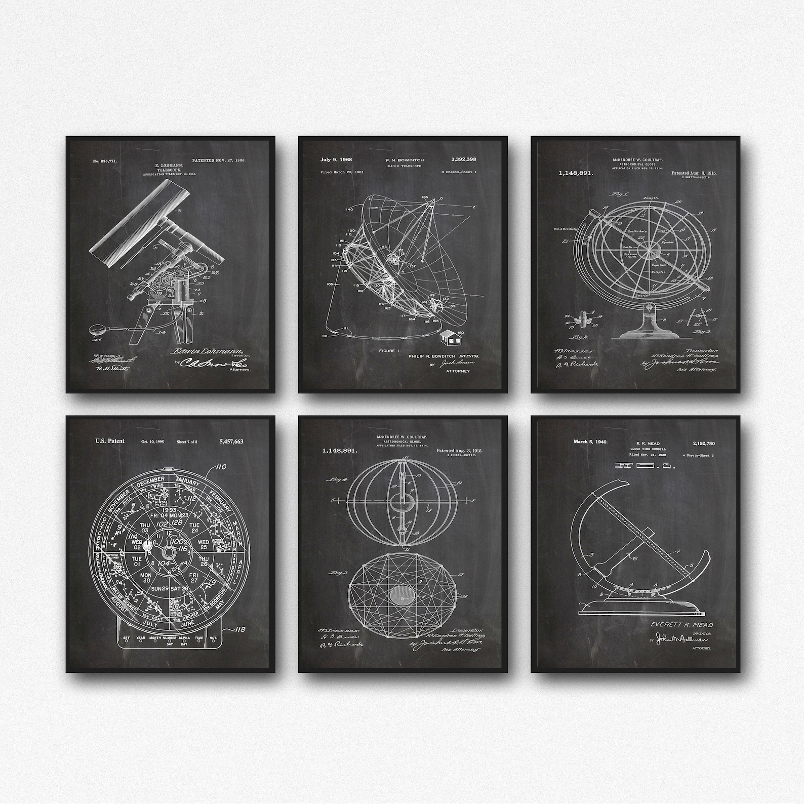 Astronomy Poster Set of Astronomy Patent Prints Astronomy Wall - Etsy