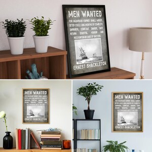 Ernest Shackleton Men Wanted Poster Antarctica Expedition Poster - Etsy