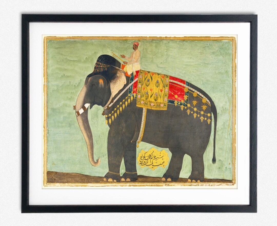 Elephant Print Indian Elephant Poster From 1640 - Etsy