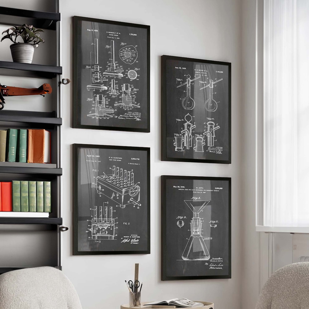 Elevate Your Lab With Science Equipment Patent Prints Room Decor - Set ...