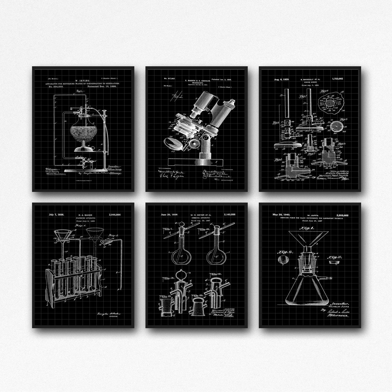 Science Inventions Poster Set: Chalkboard Laboratory Decor - Etsy