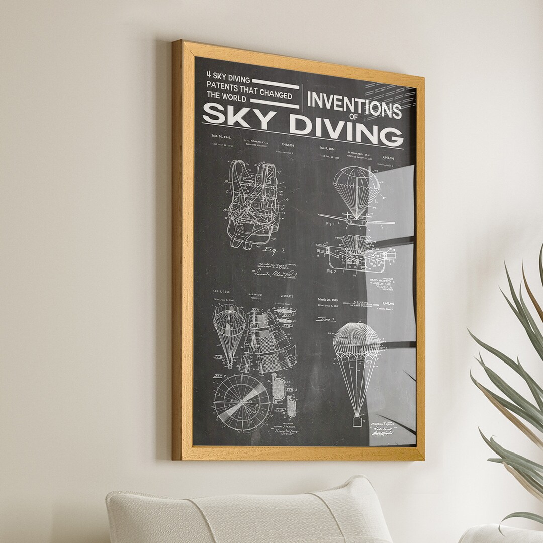 Skydiving Patent Posters: Soar to New Heights With Sky Diving ...
