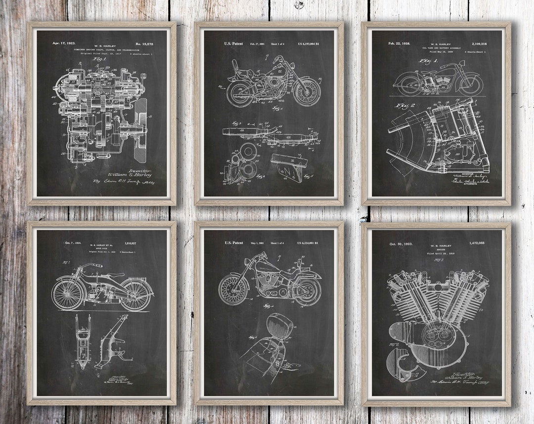Impresiones de regalos de motocicletas Carteles de patentes de regalo ...