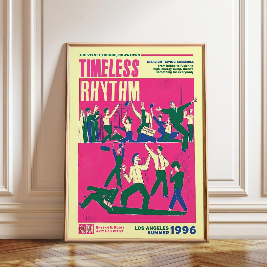 Retro Jazz Festival Poster: Los Angeles 1996 Art Print - Etsy