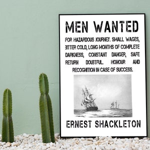 Ernest Shackleton Men Wanted Poster Antarctica Expedition | Etsy