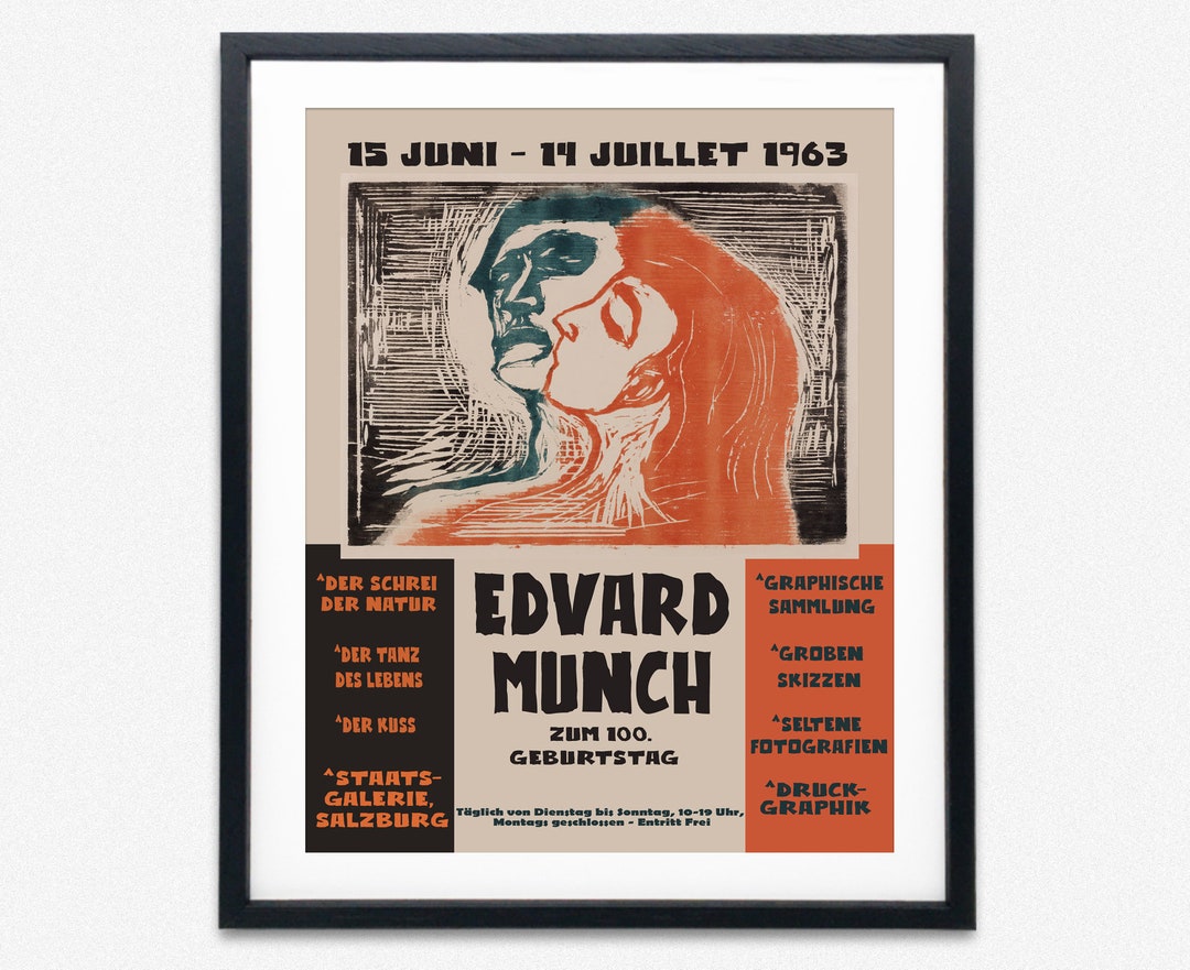 Edvard Munch Exhibition Poster 1963 Abstract Museum Poster Art - Etsy