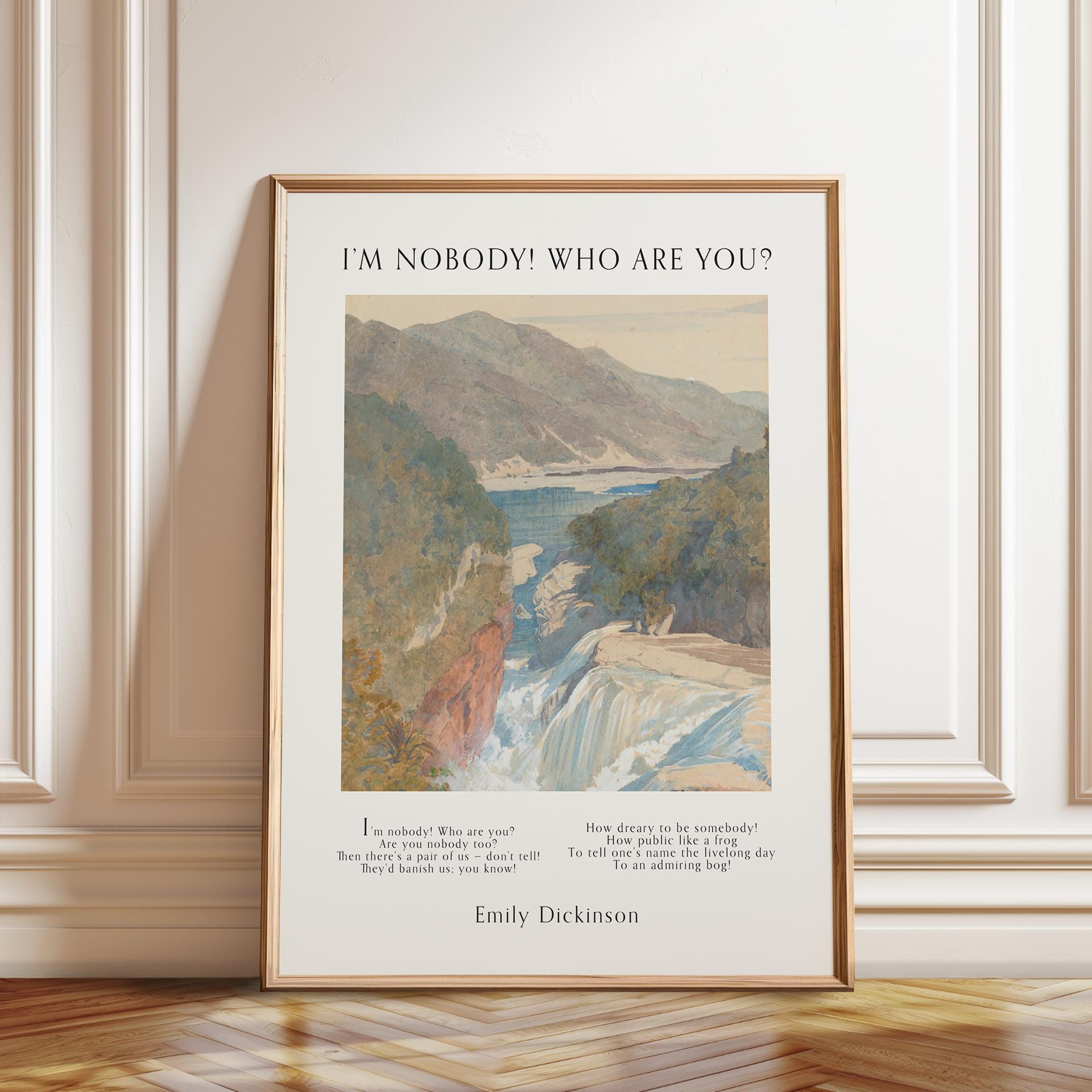 Emily Dickinson Poem Print: "i'm Nobody! Who Are You?" - Literary Wall ...