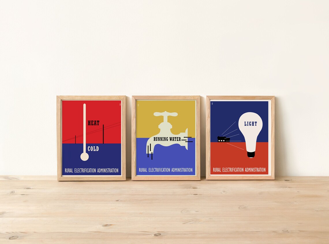 Lester Beall WPA Posters Set of 3 Graphic Design Prints - Etsy