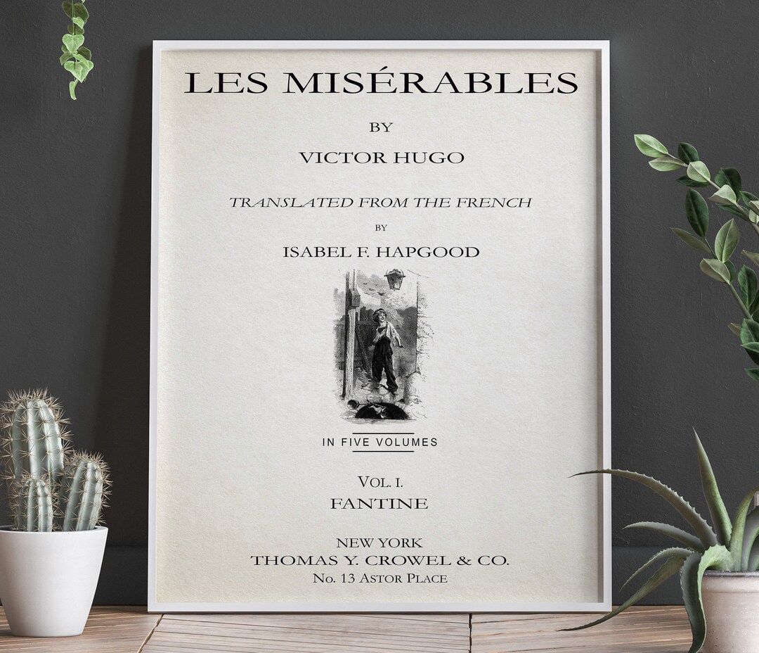 Les Miserables Title Page Victor Hugo Book Page Print - Etsy
