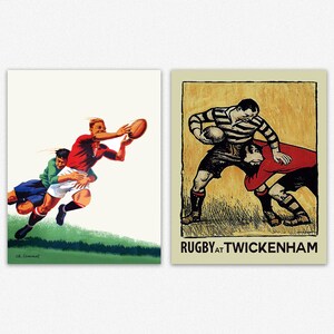 Rugby Posters Set of 2 Rugby Prints Vintage Rugby Art Victory on ...