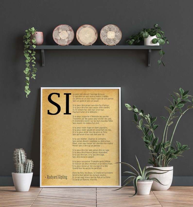 Si Par Rudyard Kipling Poème En Français - Etsy
