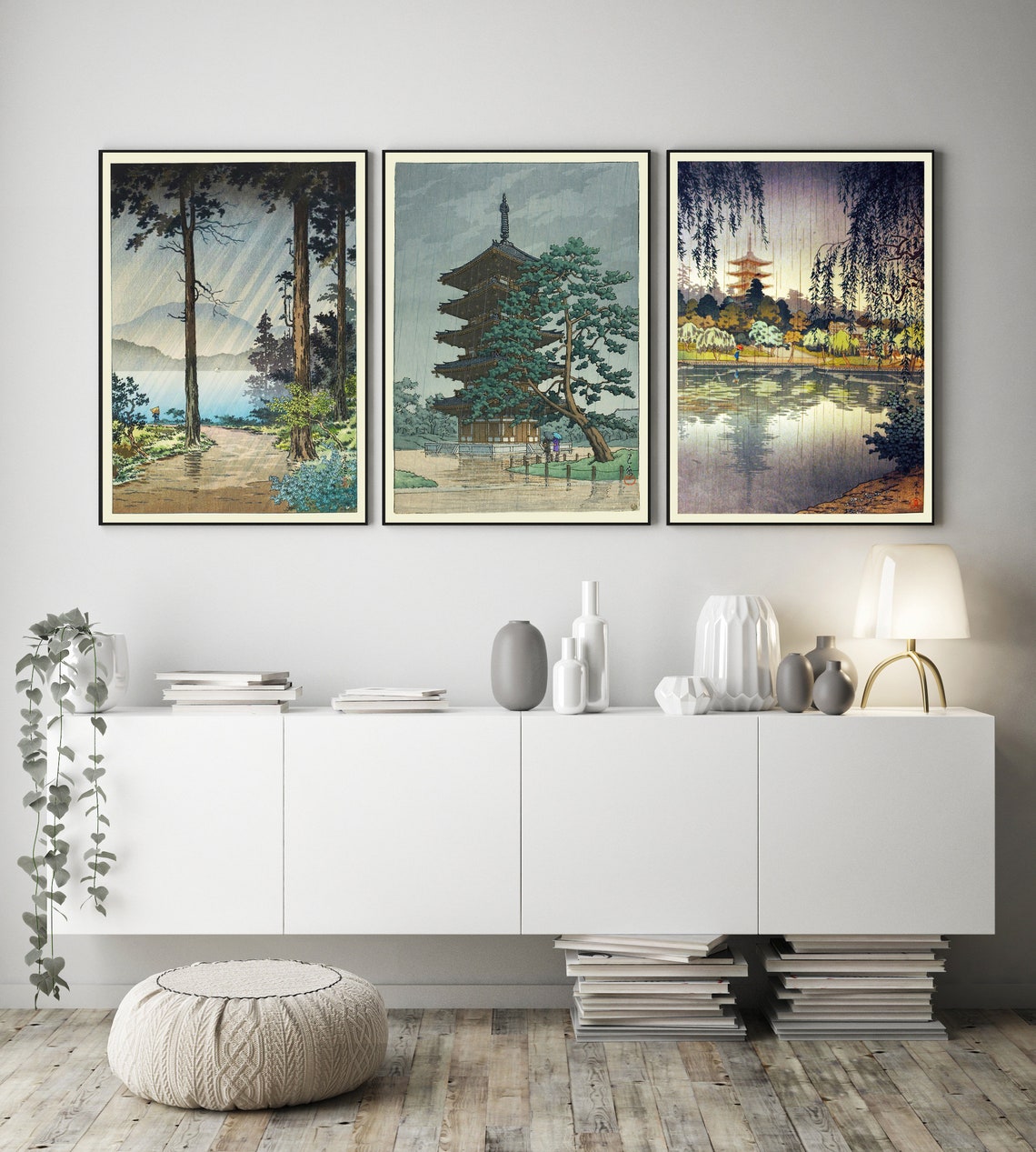 Japanese Woodblock Prints Set of 3 Japan Posters | Etsy