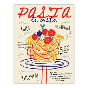Pasta Illustration Art Print: Italian Kitchen Decor - Etsy