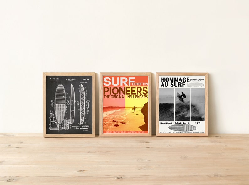 Surfing Posters Set of 3 Surf Prints High Definition Art - Etsy