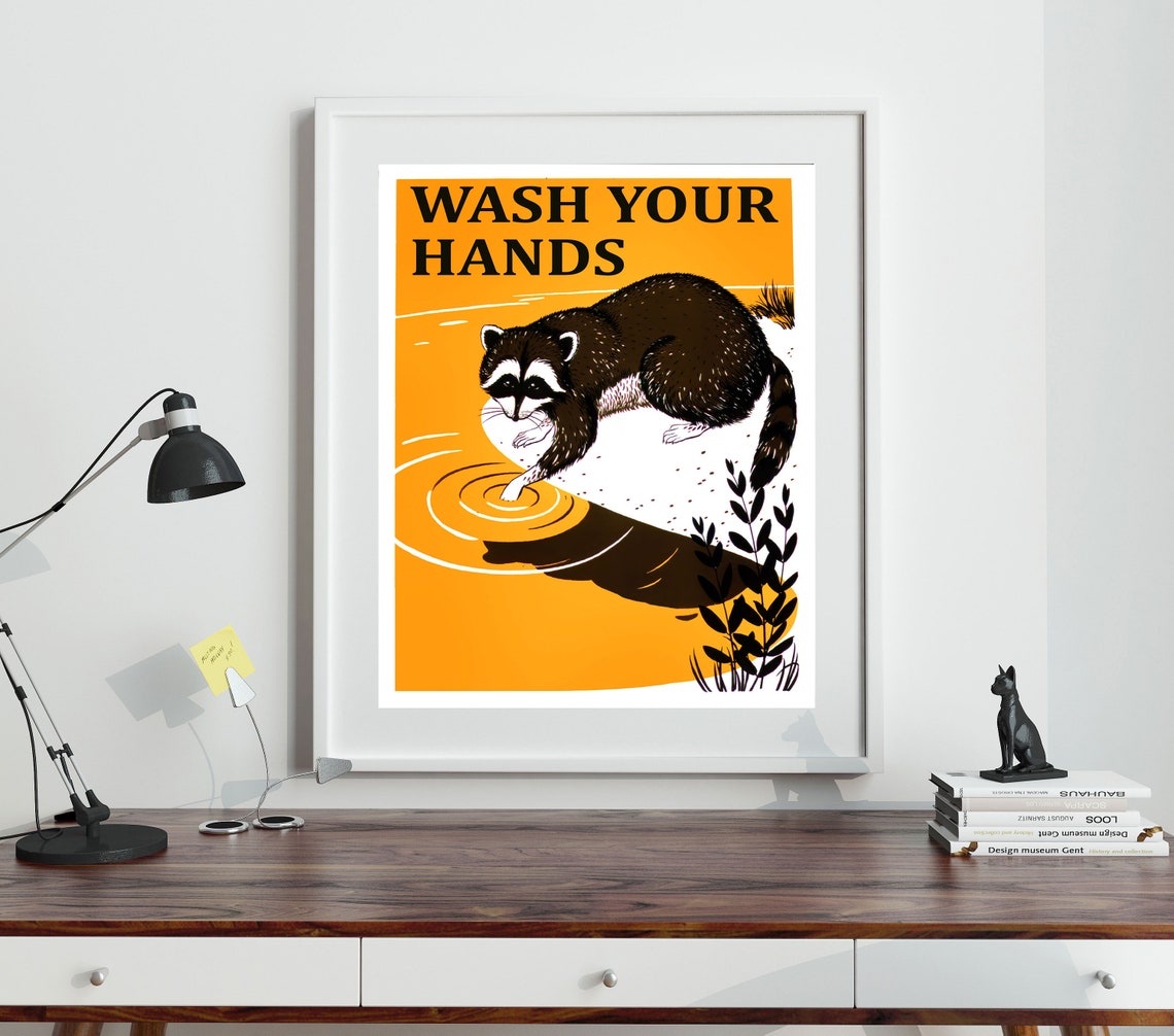 Wash Your Hands Poster Bathroom Poster Bathroom Sink Print | Etsy