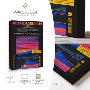 Tokyo Neo Space Evening Sky Decor – Retro Sunset Over Japanese Village ...