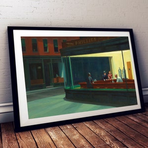 Nighthawks by Edward Hopper 1942 American Art Diner Painting Bring the ...