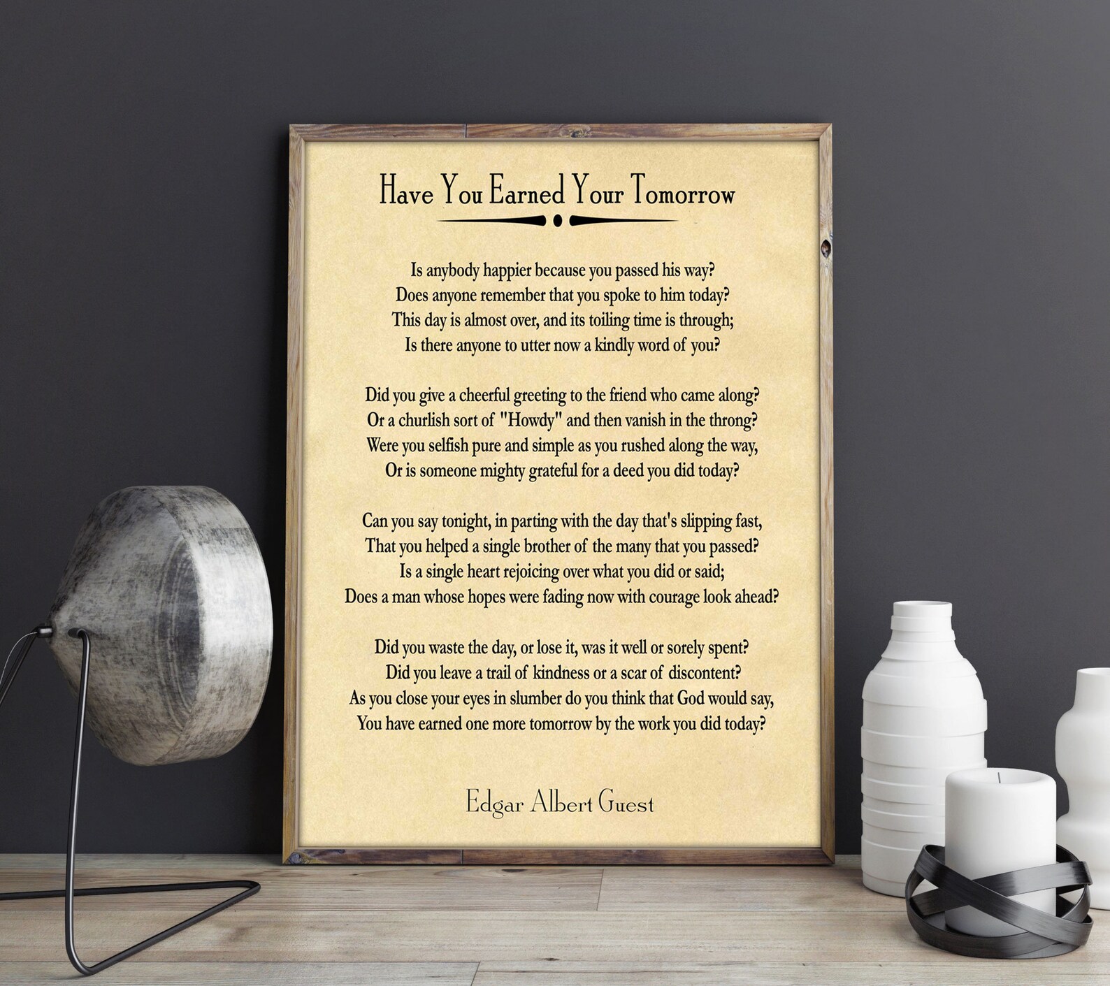 Earned You Tomorrow Poem by Edgar Guest | Etsy