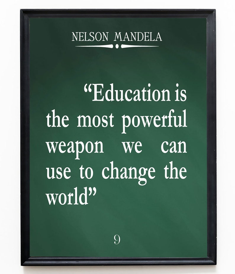 Nelson Mandela Quote Education Quote Classroom Quote Classroom | Etsy