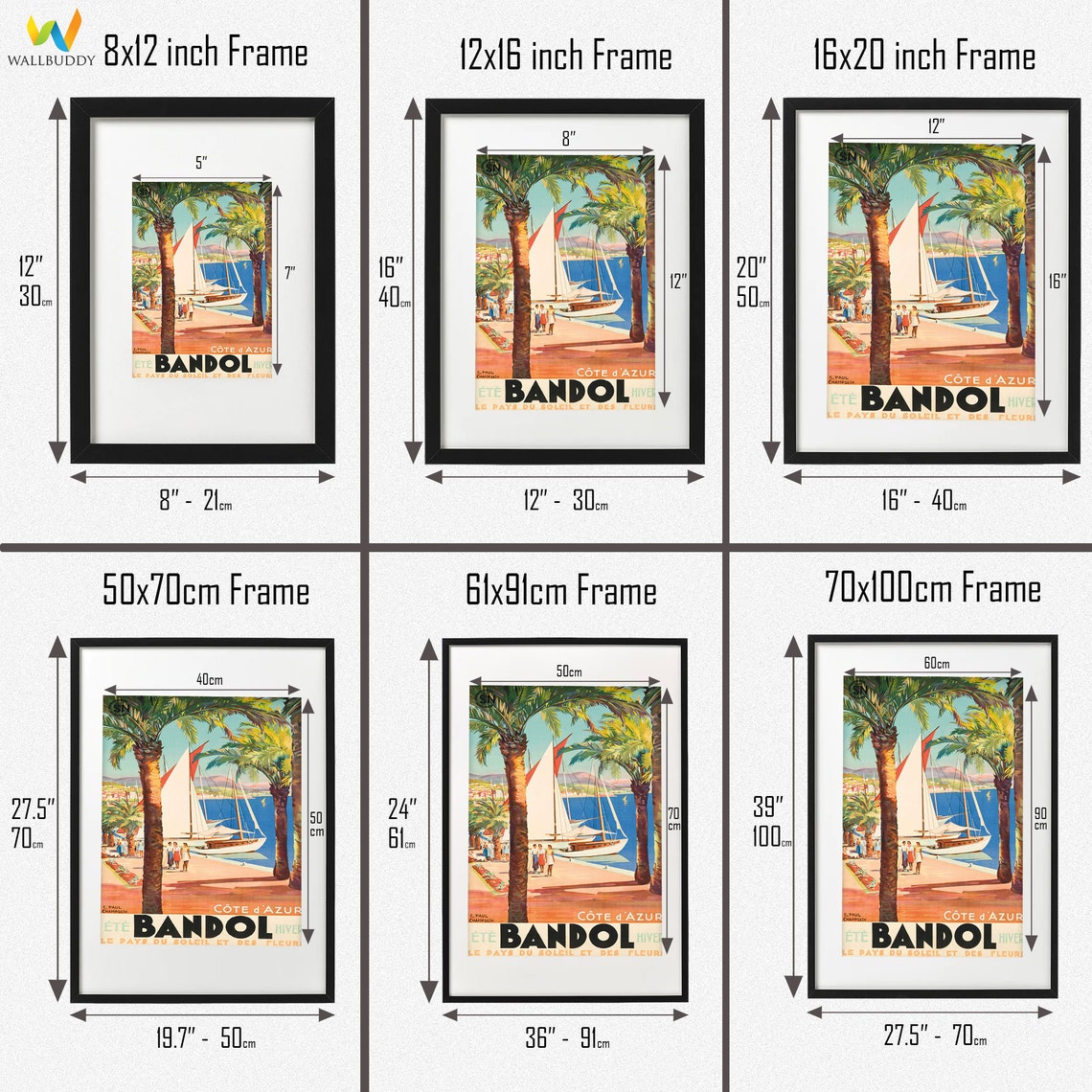 French Travel Posters French Wall Decor Bandol Poster Summer - Etsy