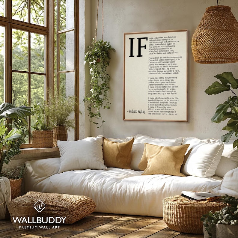 Rudyard Kipling "if" Poem Art Print: Motivational Wall Decor - Etsy