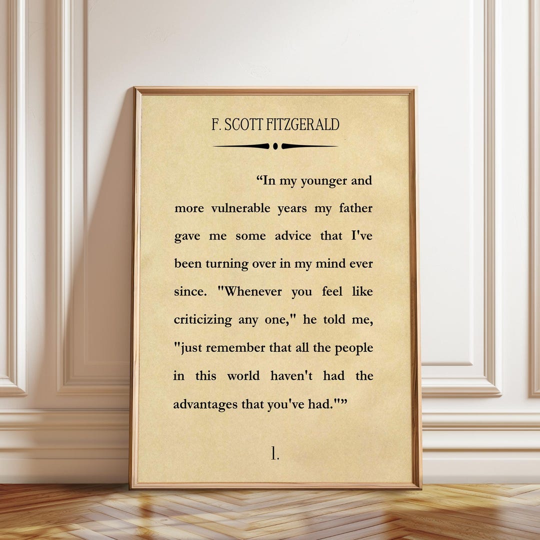 The Great Gatsby First Page Book Wall Art Literary Print F. Scott ...