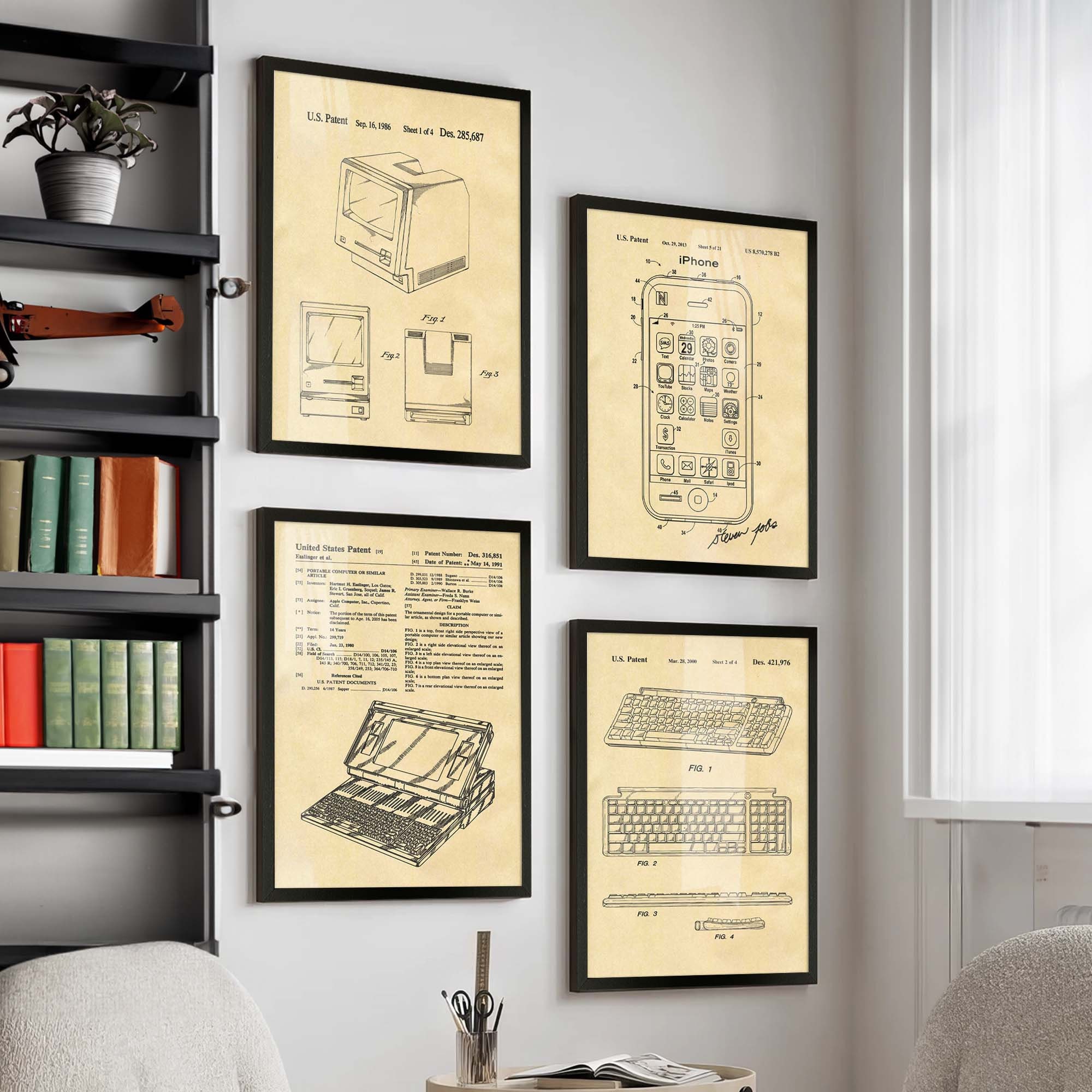 Computer Patent Art Prints: Tech Lover Wall Decor, Set of 4 - Etsy