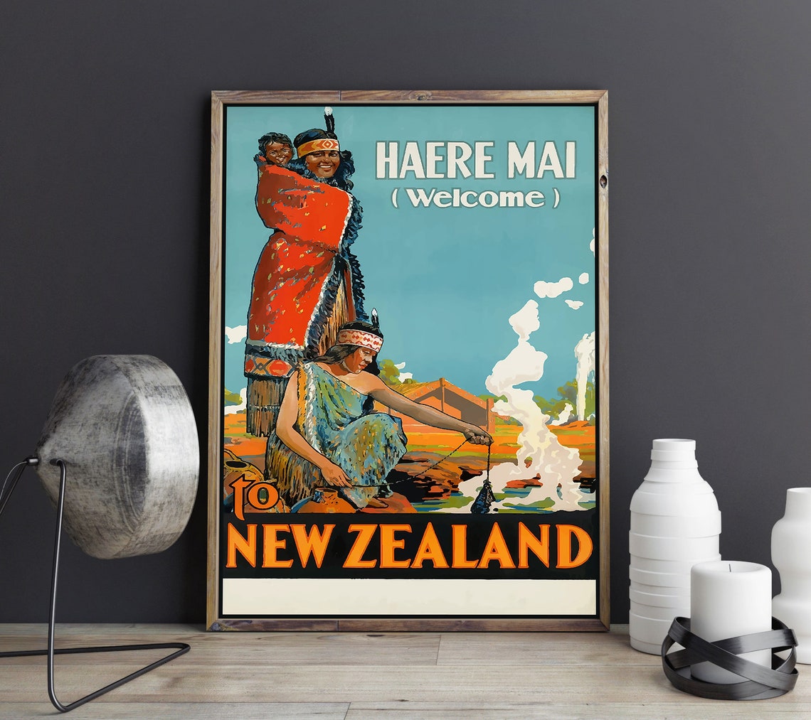 New Zealand Travel Poster New Zealand Travel Print | Etsy