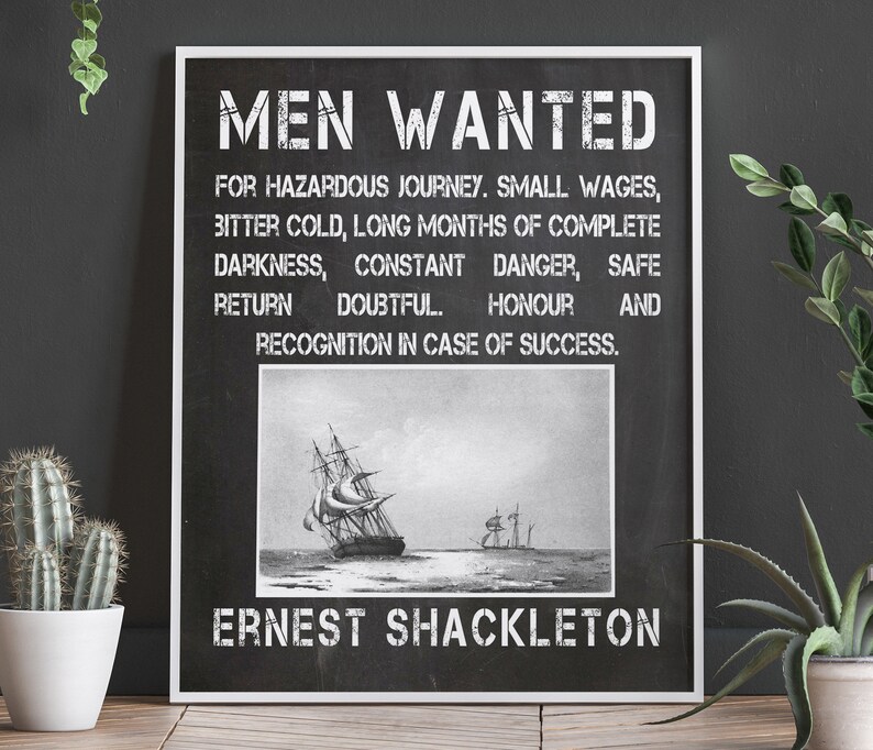 Ernest Shackleton Men Wanted Poster Antarctica Expedition - Etsy