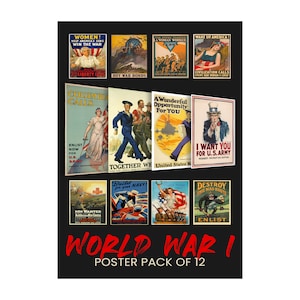 The Great War: Bundle of 12 Vintage WW1 Propaganda Posters for Your ...