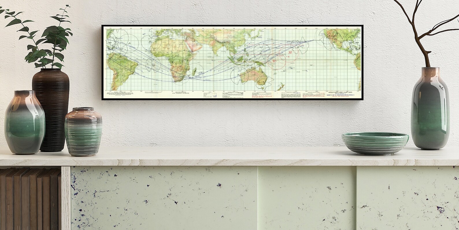 Apollo 11 Earth Orbit Chart 3 AEO Chart 1969 Moon Landing Map - Etsy