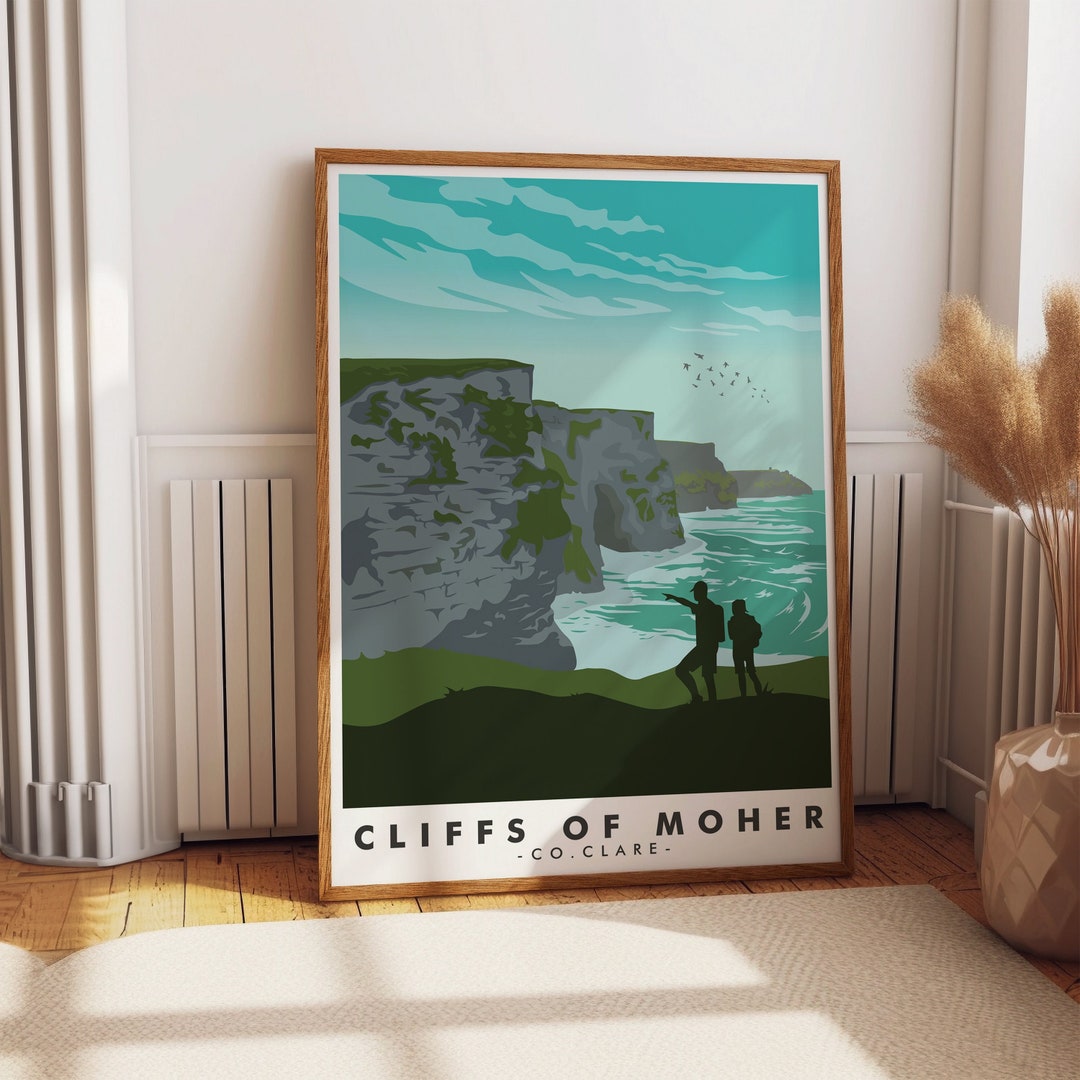 Cliffs of Moher Travel Poster Irish Travel Poster Print or Canvas - Etsy