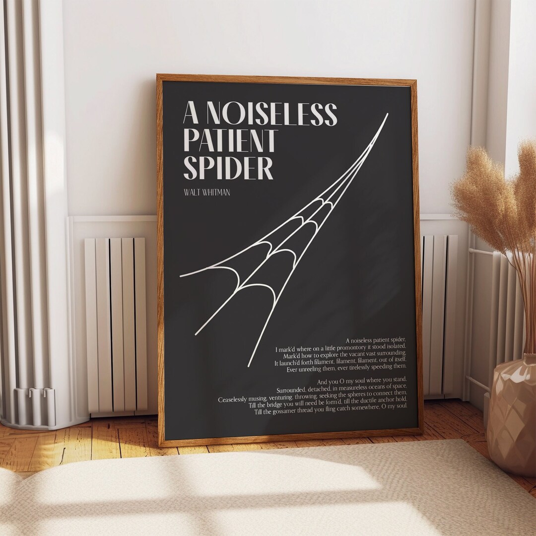 Minimalist Motivational Quote Art 'A Noiseless Patient Spider' by Walt ...