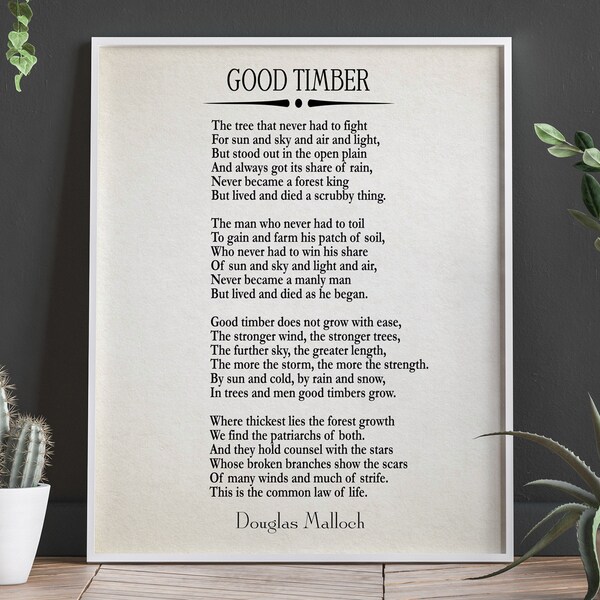 Good Timber Poem - Etsy