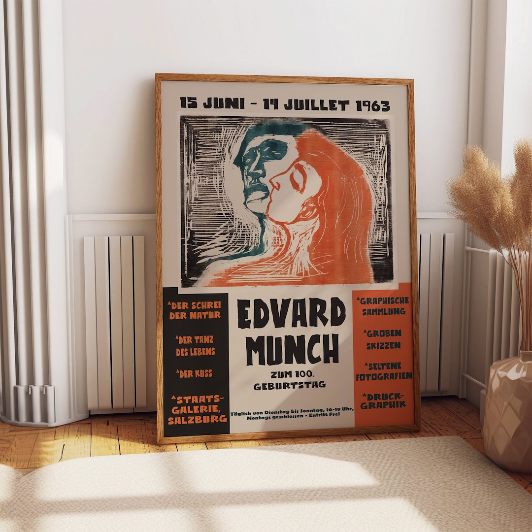 Edvard Munch Exhibition Poster 1963 Abstract Museum Poster Art - Etsy